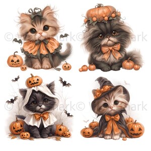 Vol 2 Halloween Cats Clipart Spooky Dog Clipart Cats in Costumes ...