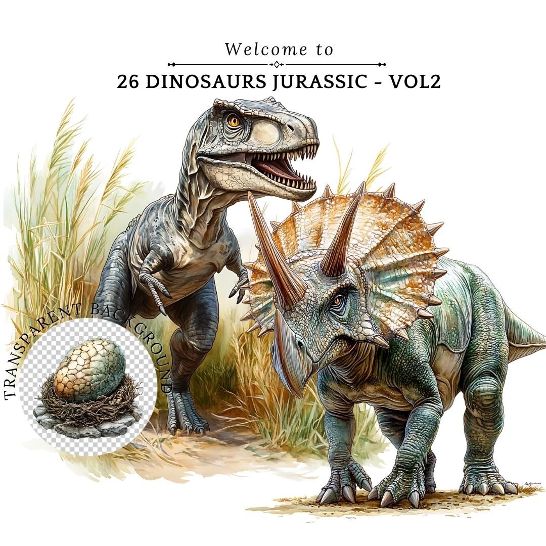 Realistic Dinosaur Clipart Bundle - Watercolor Pngs - Digital Download ...