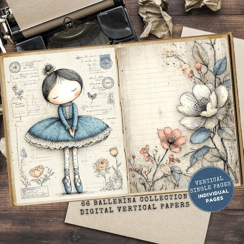 Ballerina Junk Journal: Ballet Vintage Printable Pages (full Letter ...