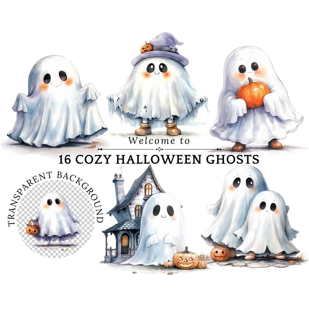 Halloween Ghost Clipart Spooky Ghost Clipart Ghost in Costumes ...