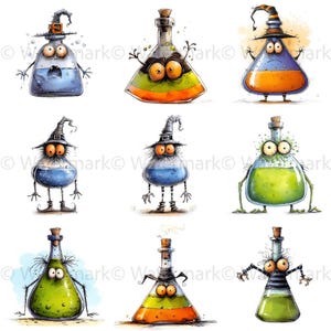 Watercolor Witch Potion Clipart Bundle: Halloween Digital Download - Etsy
