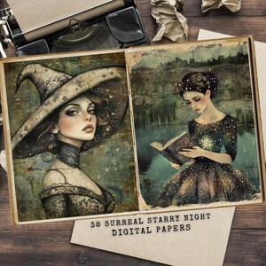 Surrealism Digital Paper: Fantasy Landscape Junk Journal, Surreal ...