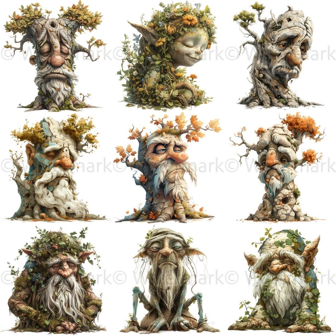 Whimsical Forest Elder Ent Troll PNG Clipart, Detailed Moss-covered ...