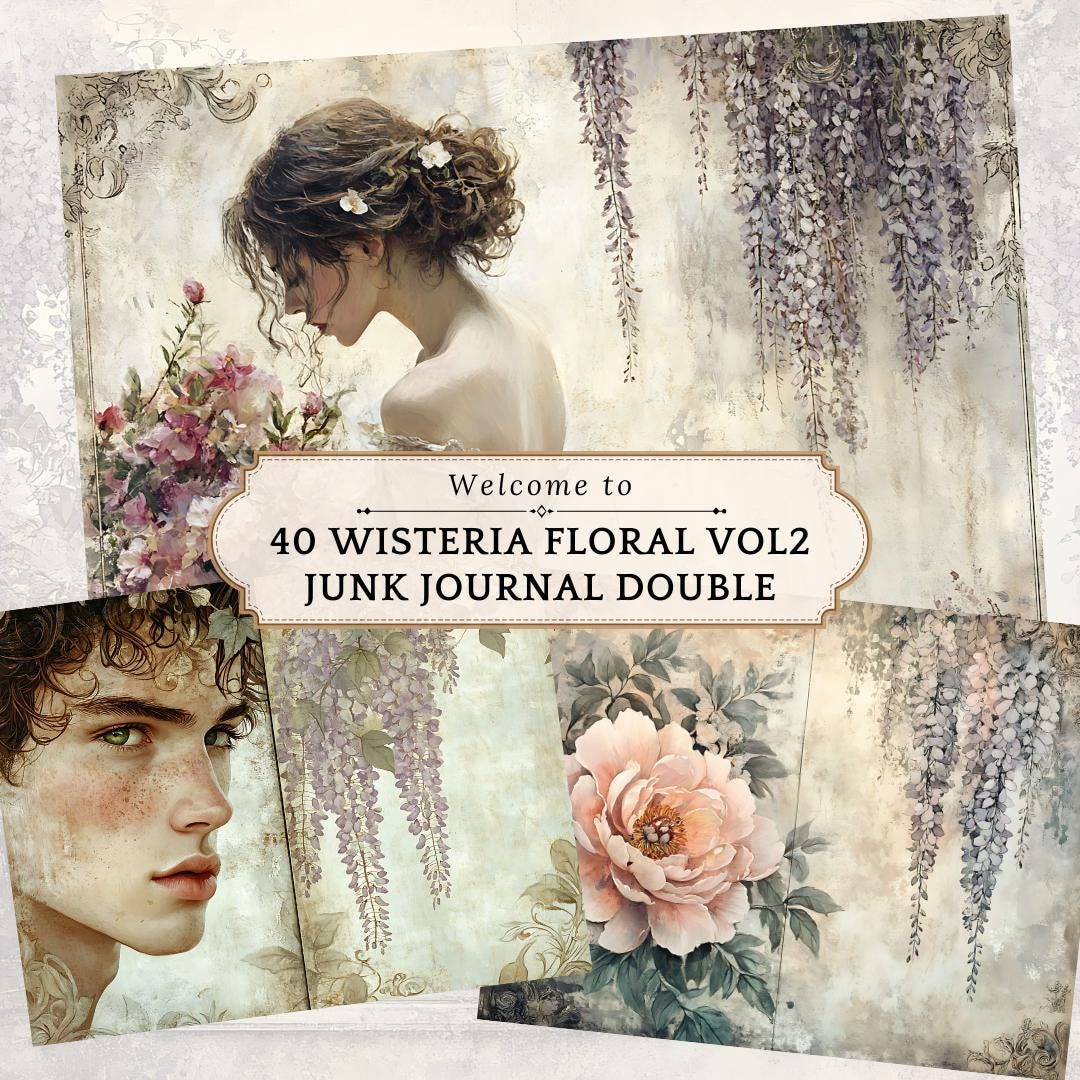 Wisteria Junk Journal Pages – Vintage Botanical Ephemera (digital ...