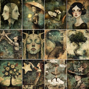 Surrealism Digital Paper: Fantasy Landscape Junk Journal, Surreal ...