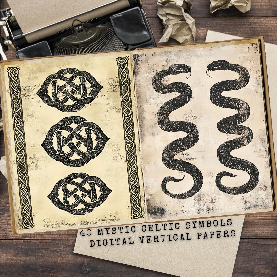 Celtic Symbols Vintage Ephemera, Numbers Junk Journal, Paper, Letters ...