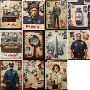 Detective Junk Journal Digital Papers, Mystery Crime Scene Scrapbook ...