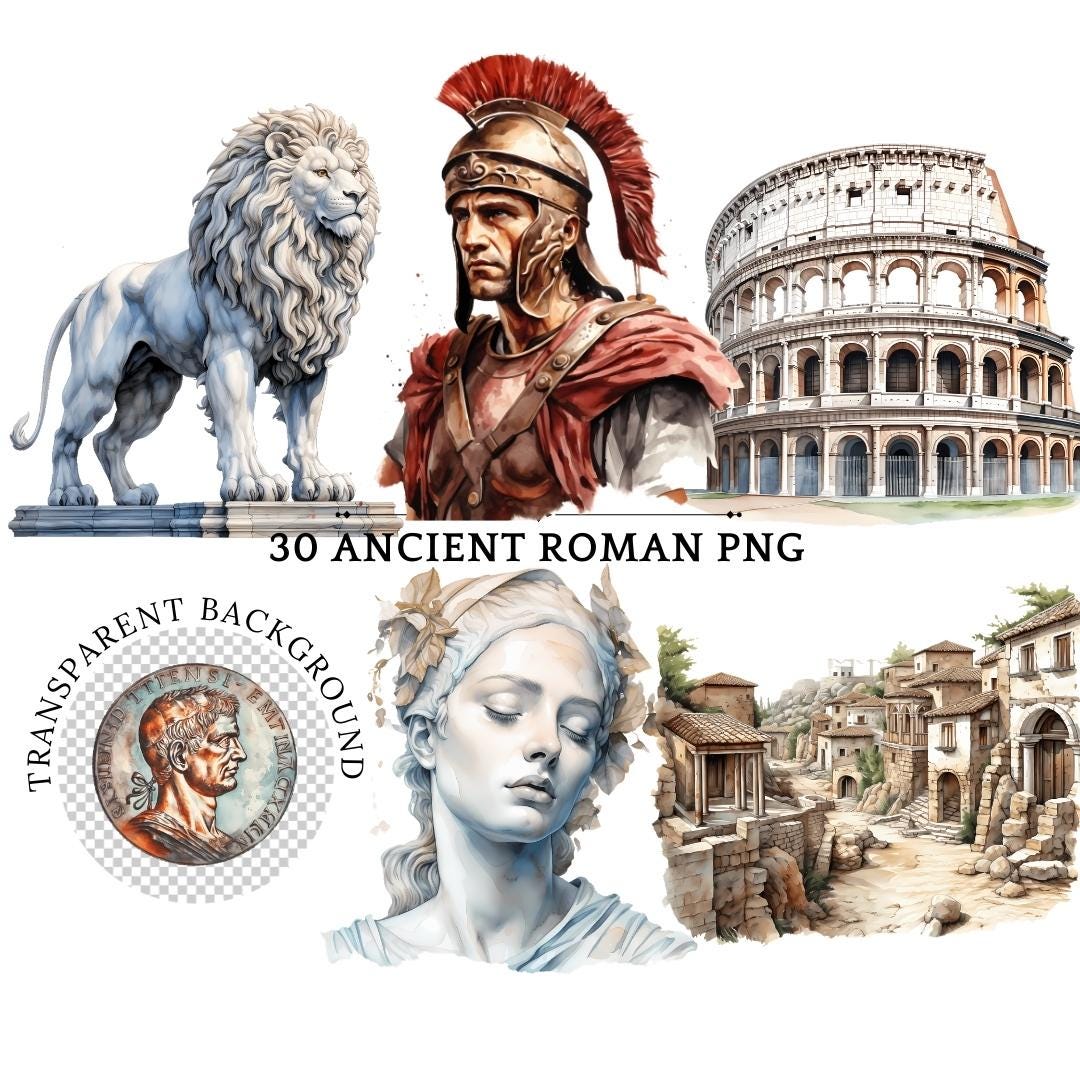 Roman Empire Clipart PNG, Digital Watercolor Illustration of Ancient ...
