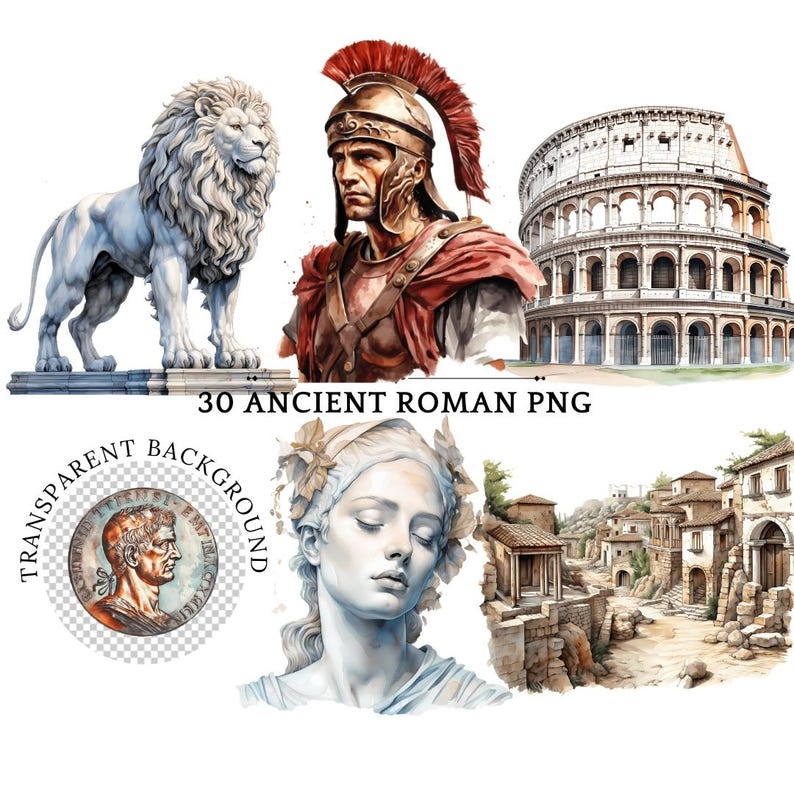 Roman Empire Clipart PNG, Digital Watercolor Illustration of Ancient ...