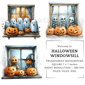 Halloween Windowsill Clipart: Spooky Window PNG (instant Download) - Etsy