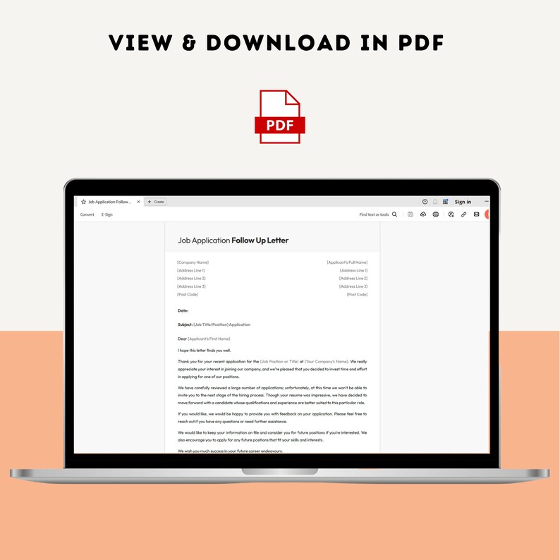 Job Application Follow-up Letter Template, Post Job Application Follow ...