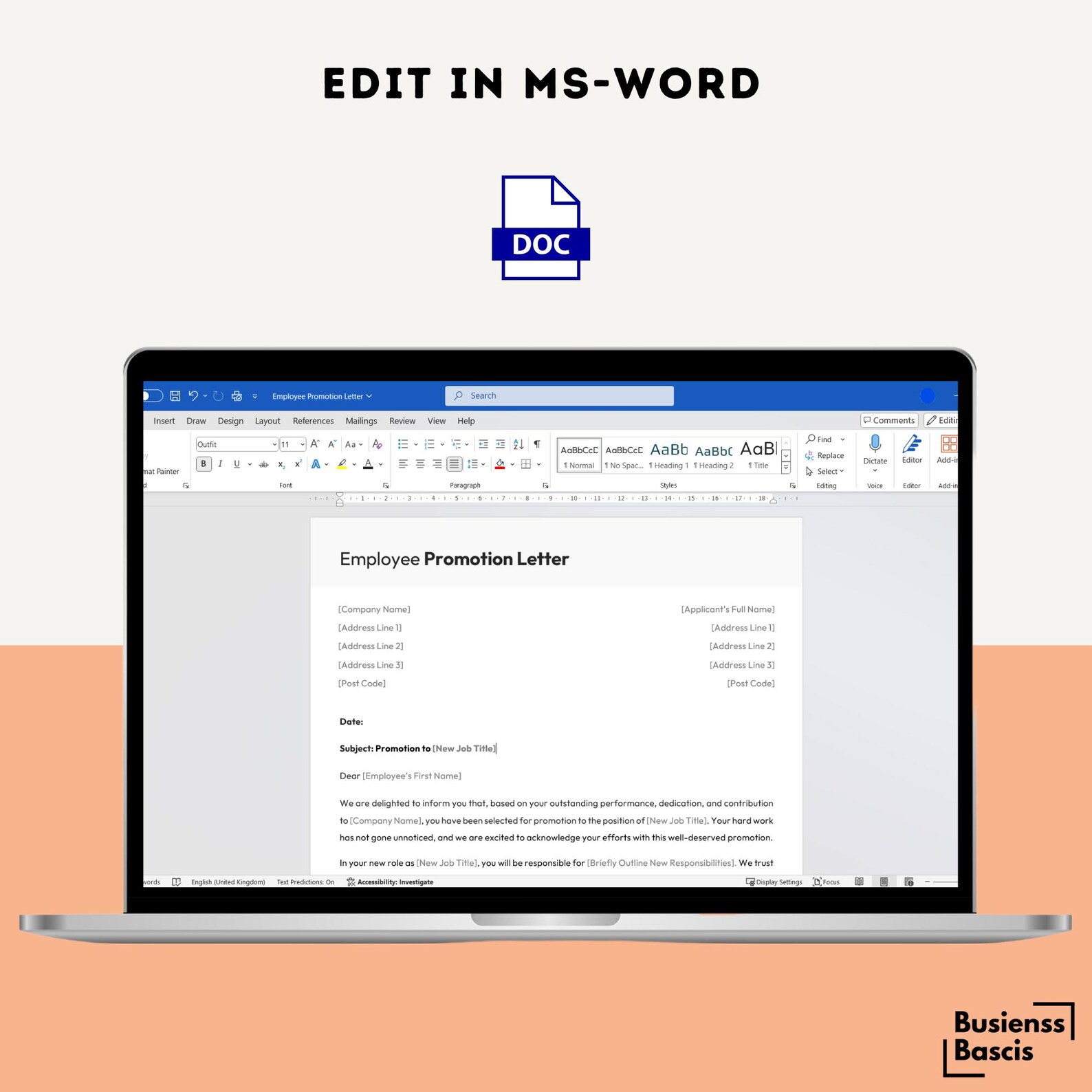 Employee Promotion Letter Template, Performance Pay Raise Letter, Job ...