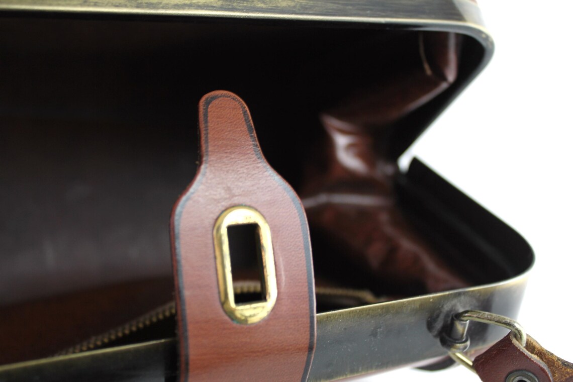 Vintage 1960s Leather Handbag | Sienna Brown Leather Structured Bag - Etsy
