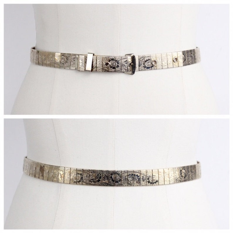 Beautiful Etched Gold Metal Belt Vintage 1970s Metal Belt - Etsy