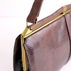 Vintage 1960s Maison Blanche Lizard Handbag | Structured Leather Frame ...