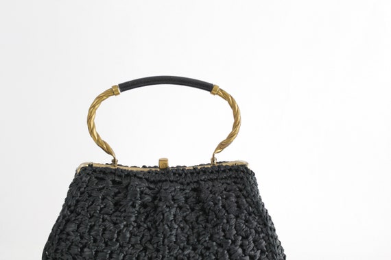 Vintage 1960s Crochet Straw Handbag | Morris Moskowit… - Gem