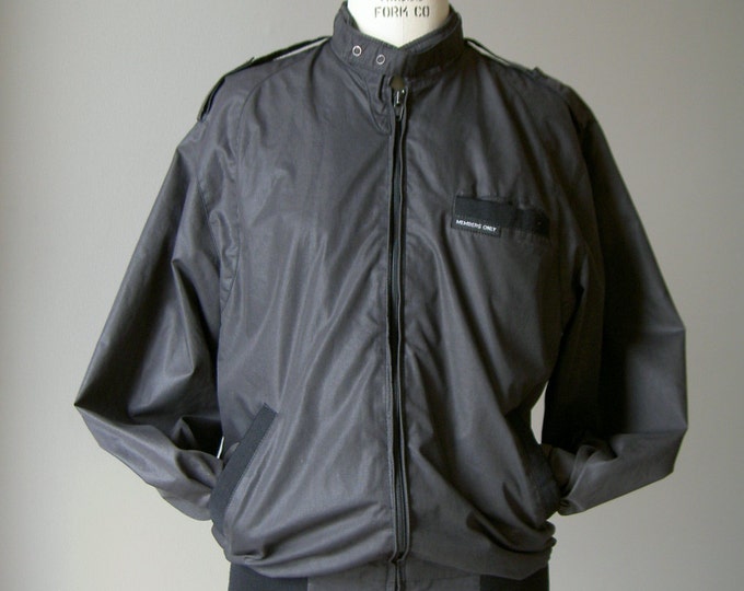 Black MEMBERS ONLY Racer Jacket - Etsy