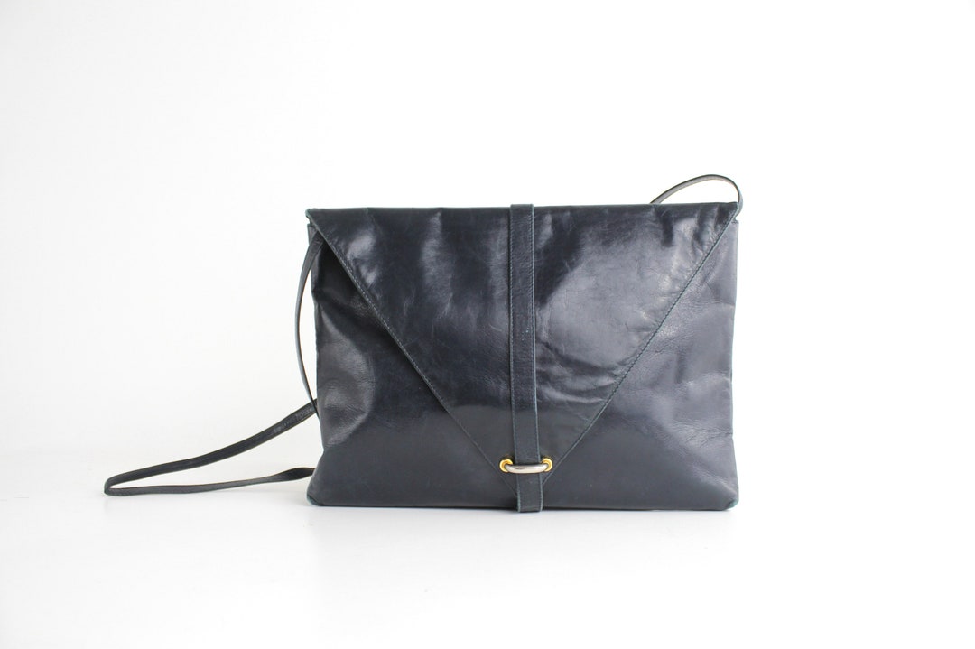 Vintage Rodo 1970s Italian Leather Bag | Large Smooth Leather Envelope ...