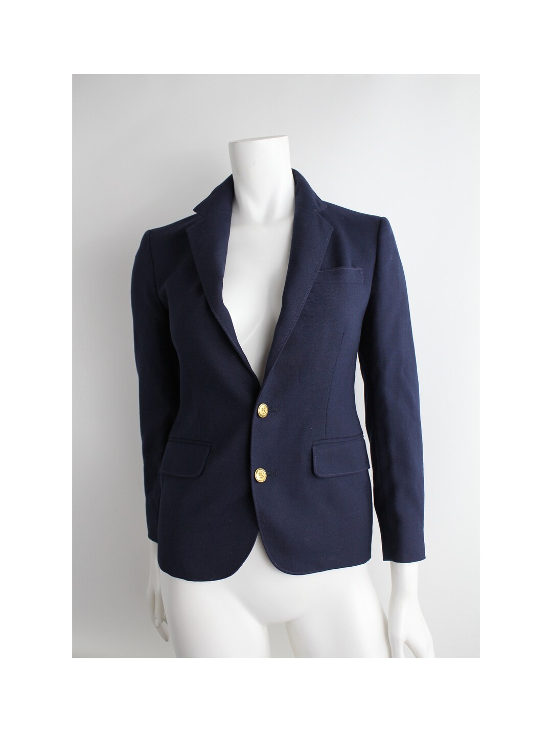 Vintage 1980s Nautical Jacket | Preppy Wool Blend Blazer | Navy Blue ...
