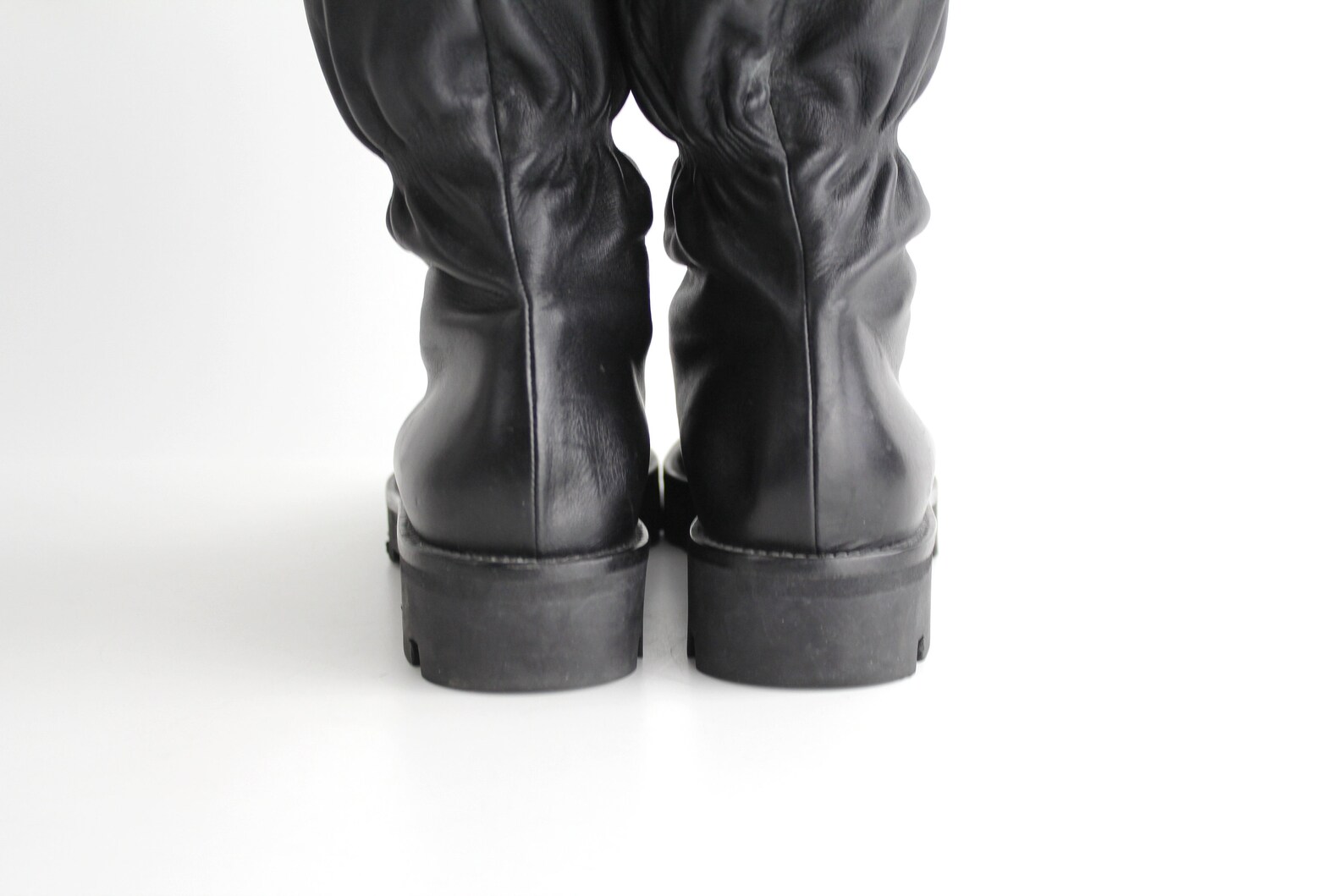 Sz 8 Vintage Walter Steiger Black Leather Pull up Boots | Minimal Black ...