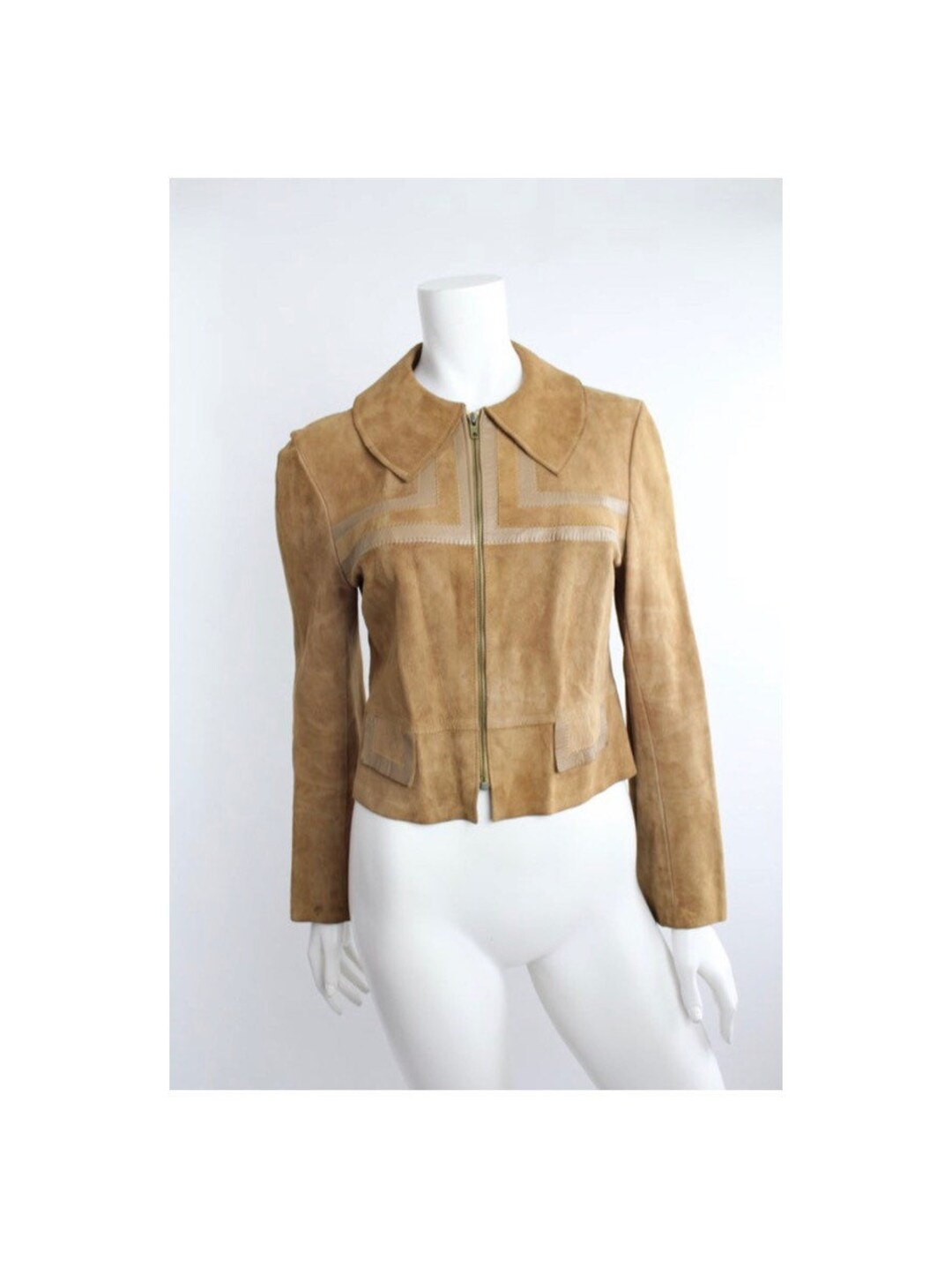 Vintage 1940s Chamois Leather Fitted Jacket | Pointed Puritan Collar ...