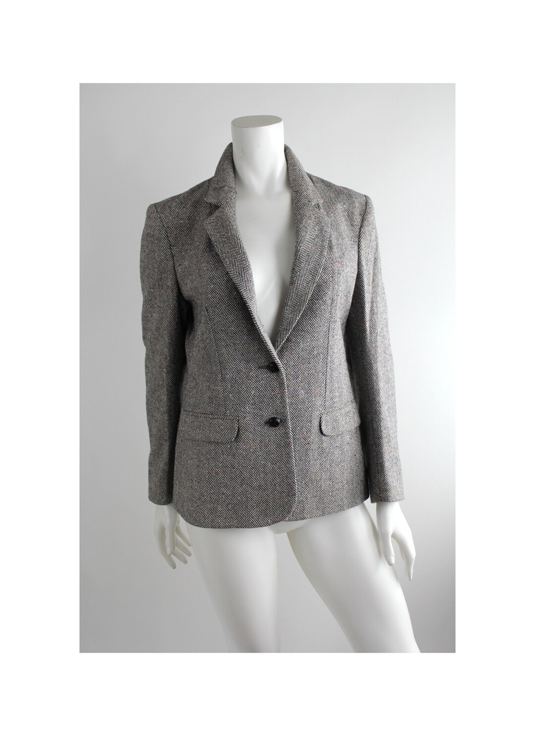 Oscar De La Renta Vintage Donegal Tweed Herringbone Blazer | Vintage ...