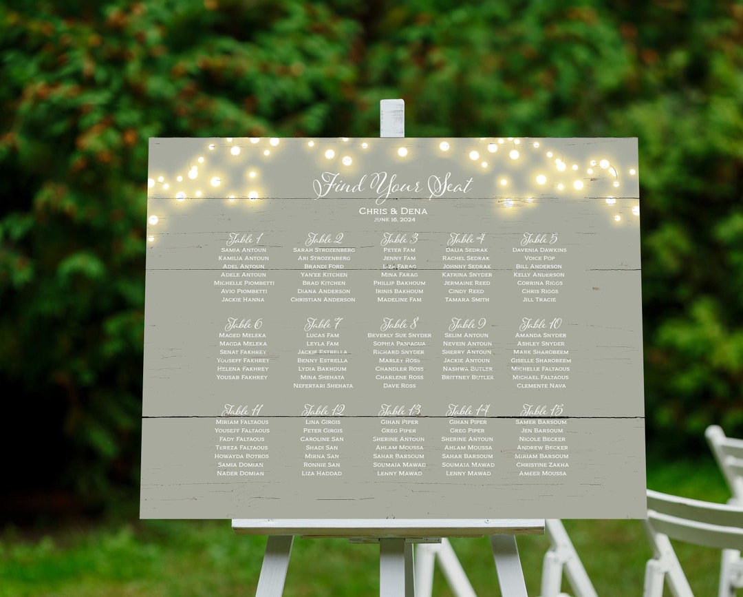 Rustic Wedding Table Plan Sign, Rustic Wedding Welcome Sign, Wedding ...