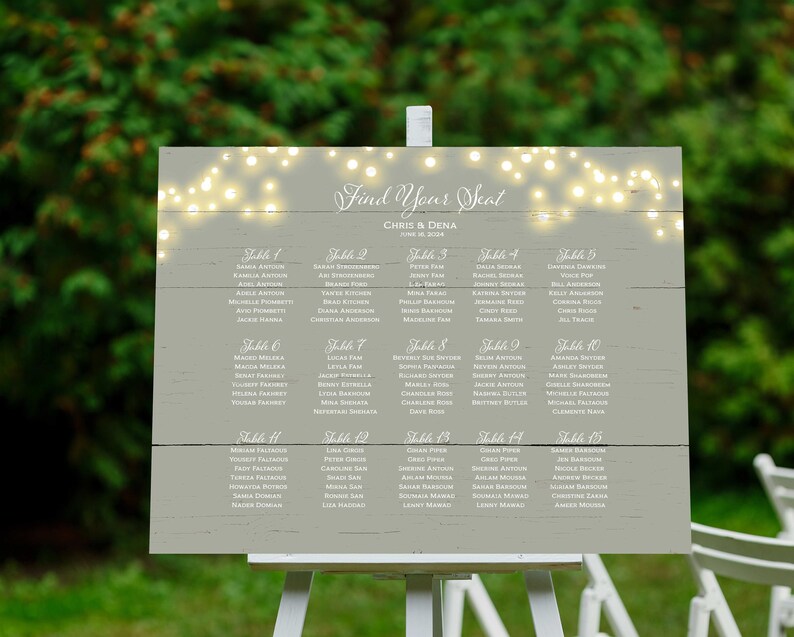 Rustic Wedding Table Plan Sign, Rustic Wedding Welcome Sign, Wedding ...