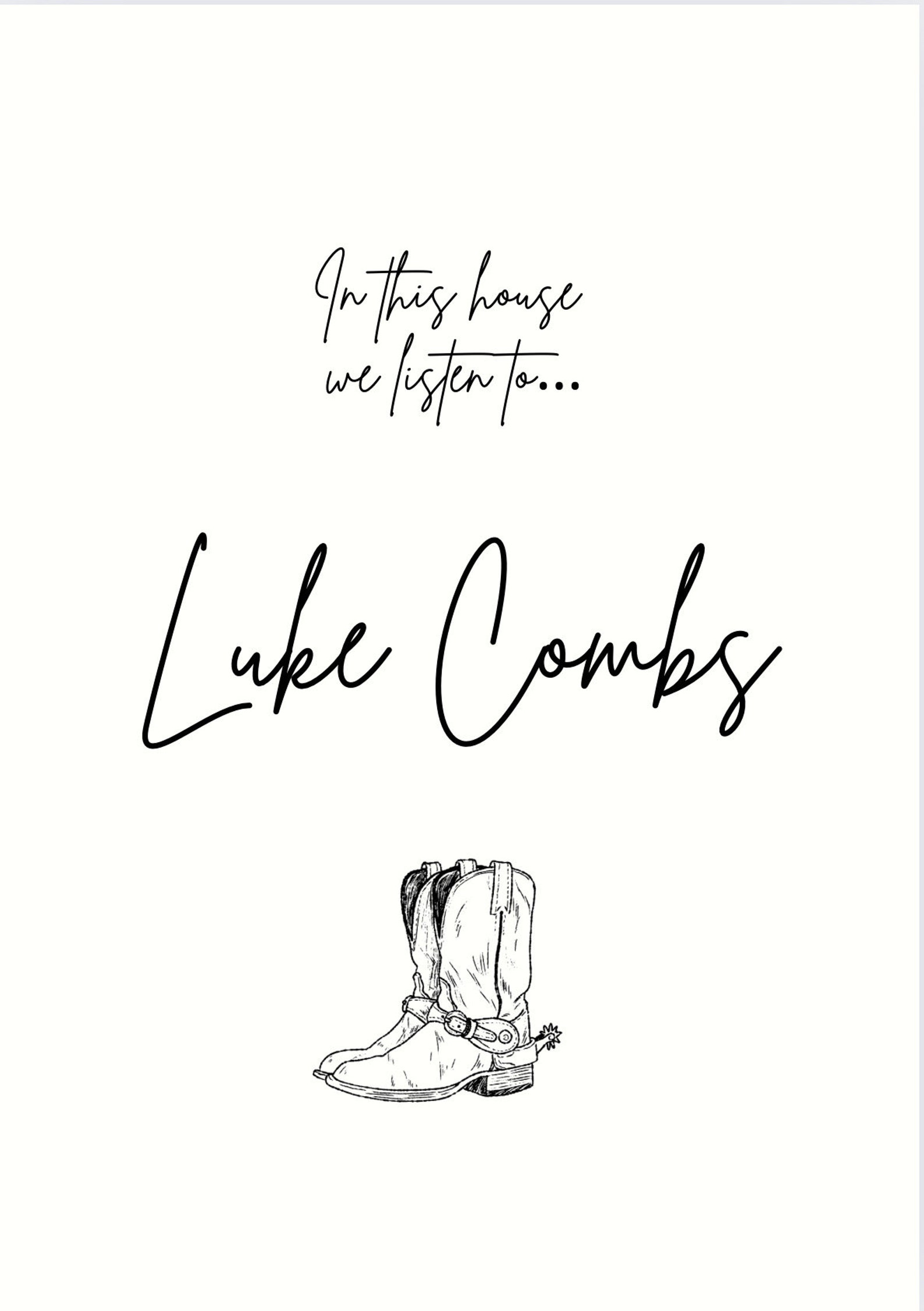 Digital Download | Luke Combs | Poster | Coutry Music Print| - Etsy
