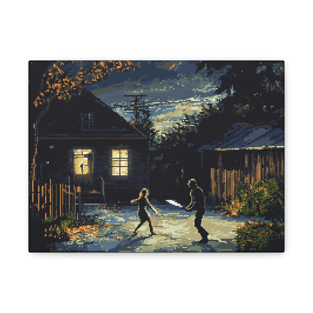 Stabbing in the Dark 8 Bit Style Canvas - Etsy