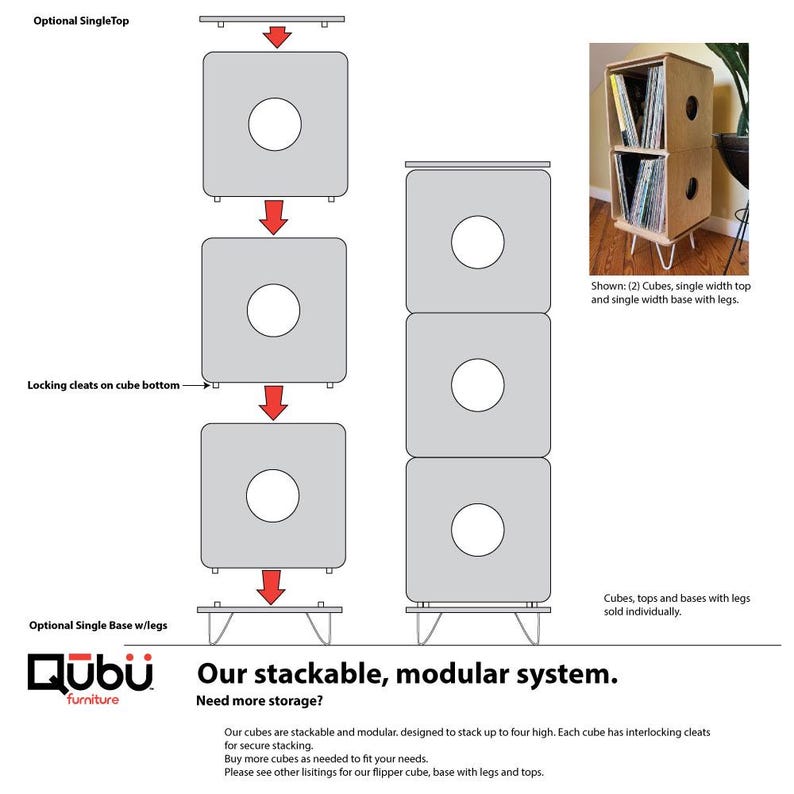 Vinyl Record Album LP Storage Cube Media Center - Etsy
