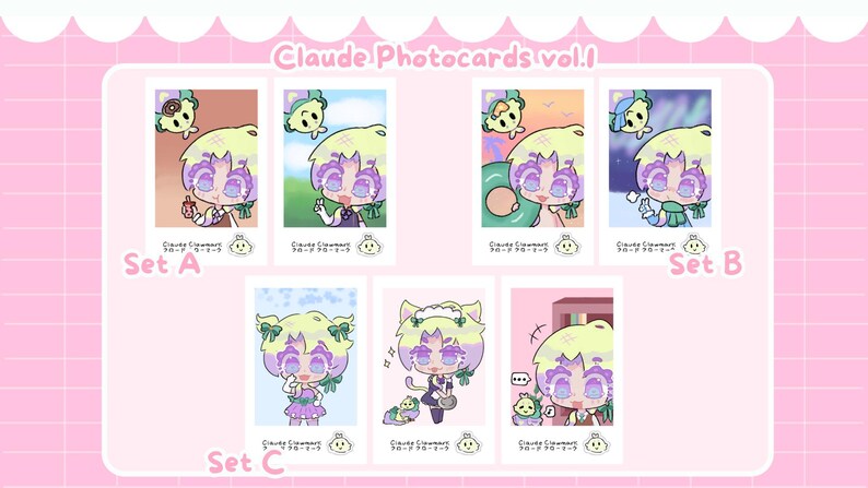 Claude Clawmark Chibi Photocard - Vol.1 - Etsy
