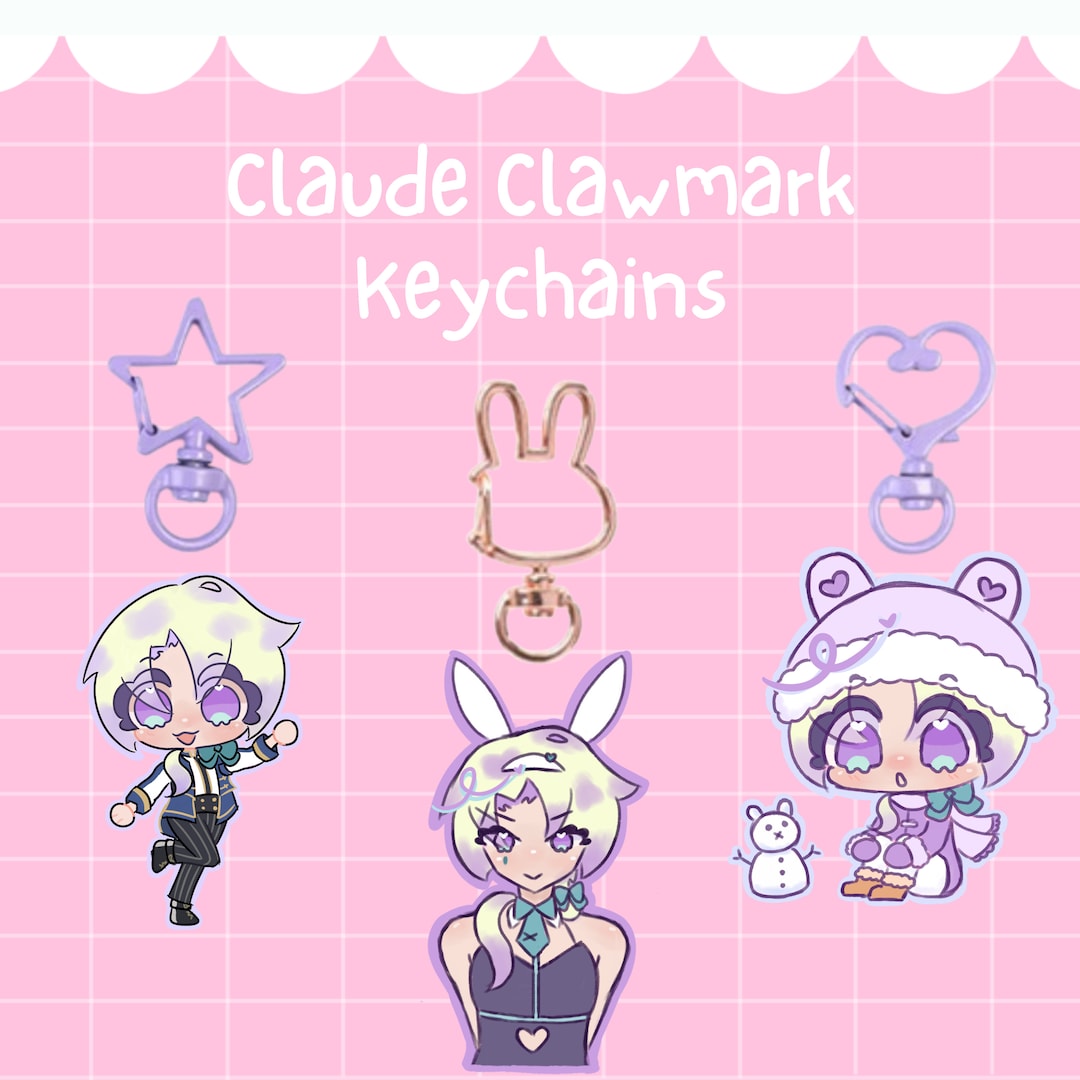Claude Clawmark Glitter Acrylic Keychain - Etsy