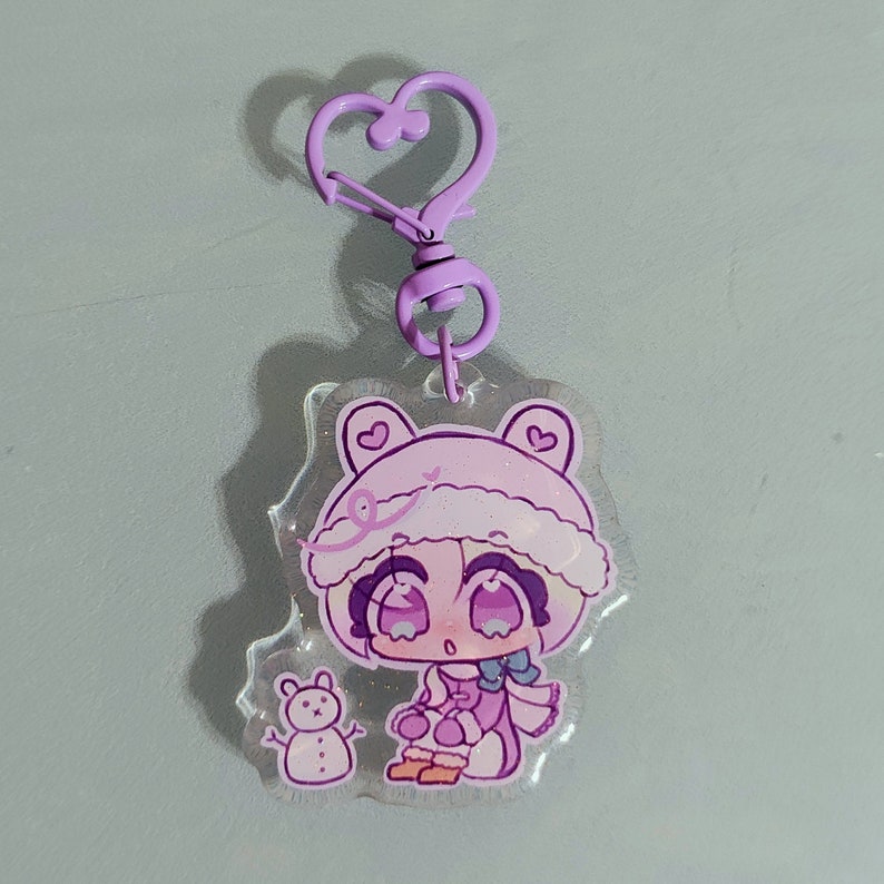 Claude Clawmark Glitter Acrylic Keychain - Etsy