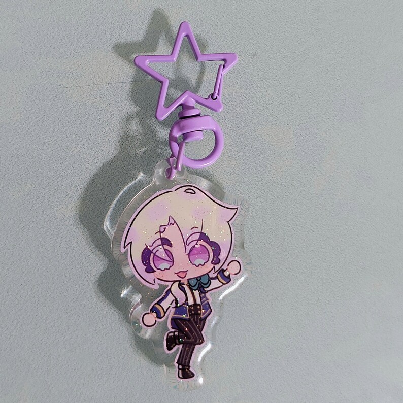 Claude Clawmark Glitter Acrylic Keychain - Etsy