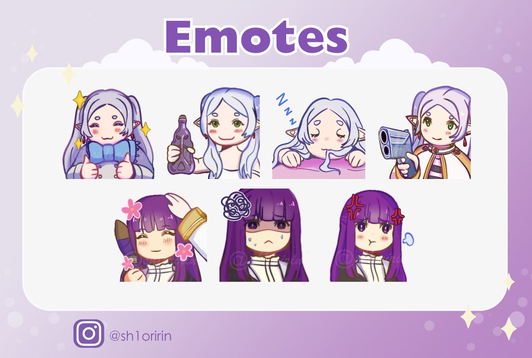 FRIEREN & FERN Cute Emotes Set 7 Twitch Emotes for Streamers, Cute ...