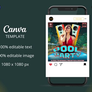 Digital Flyer Template for Parties and Events pool Party - Etsy
