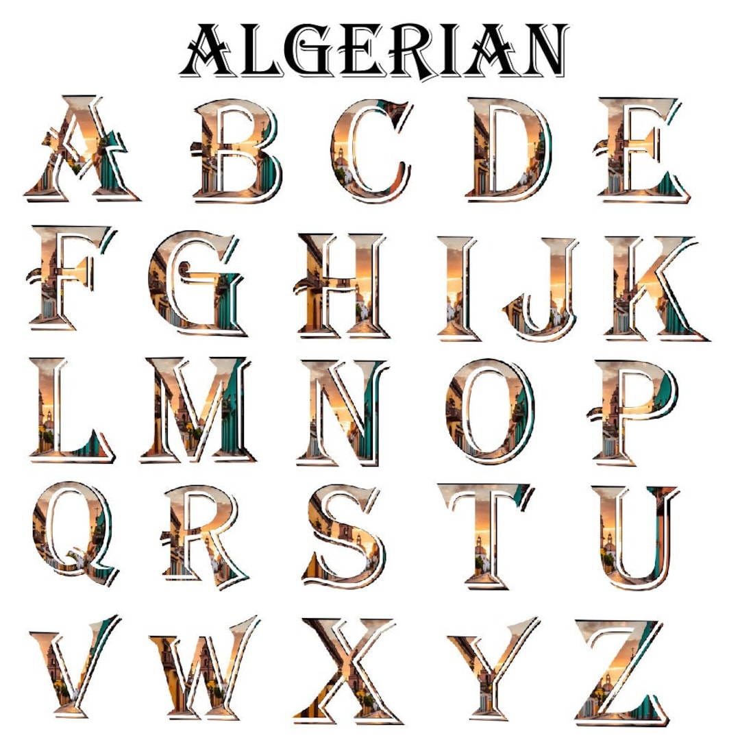 Algerian Font Transparent PNG Clipart Bundle, Spanish Colonial Town ...