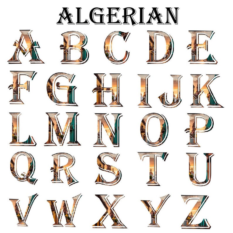 Algerian Font Transparent PNG Clipart Bundle, Spanish Colonial Town ...