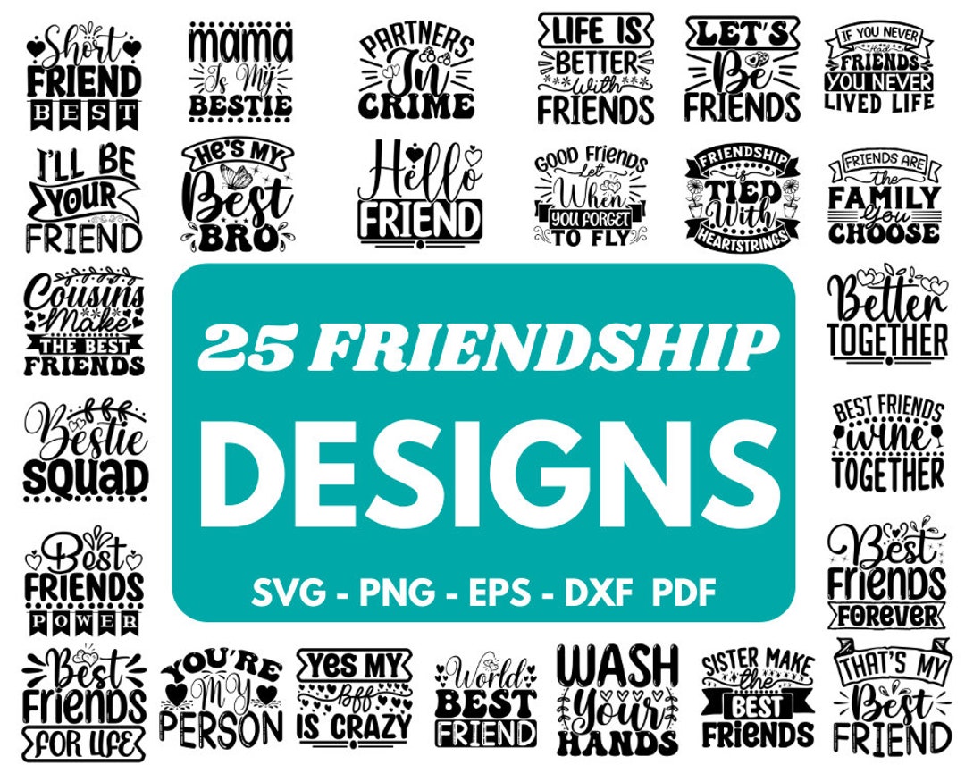 Amitié SVG Bundle, Meilleurs amis SVG, Amis SVG Png, Love Friend SVG ...