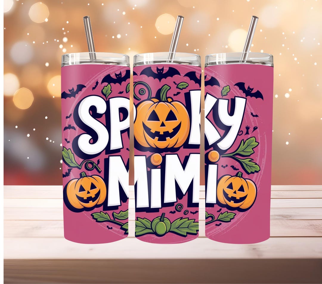 Spooky Halloween MIMI Pumpkin Bats PNG Clipart Sublimation Design ...