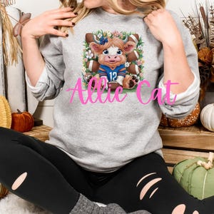 Highland Cow Football Blue & Orange Jersey Sublimation Design Digital ...