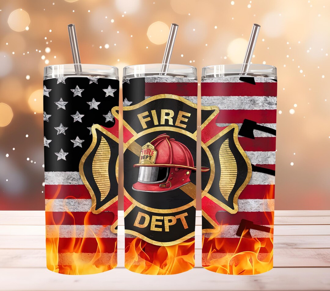 Fire Dept Tumbler Wrap PNG Design Sublimation Clipart for Shirt Design ...