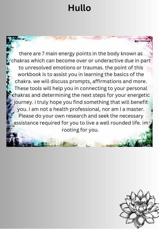 Root Chakra Work Book - Etsy