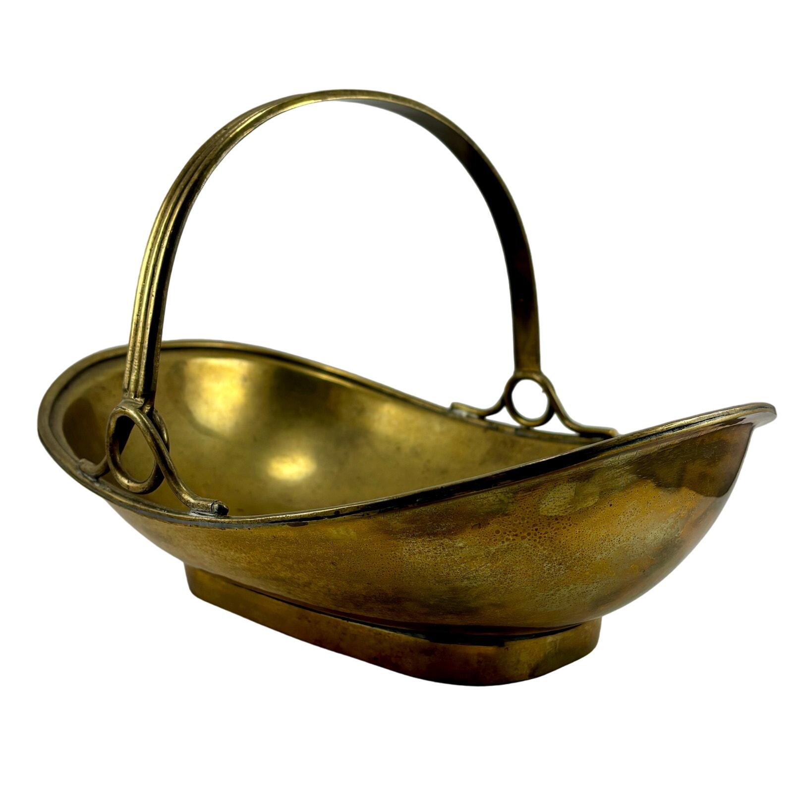 Vintage Mottahedeh Solid Brass Basket - Etsy