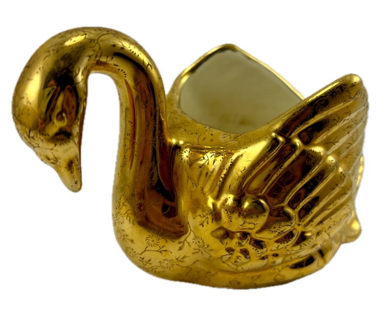 22KT Gold Vintage MCM Ceramic Swan Pearl China Co. USA - Etsy