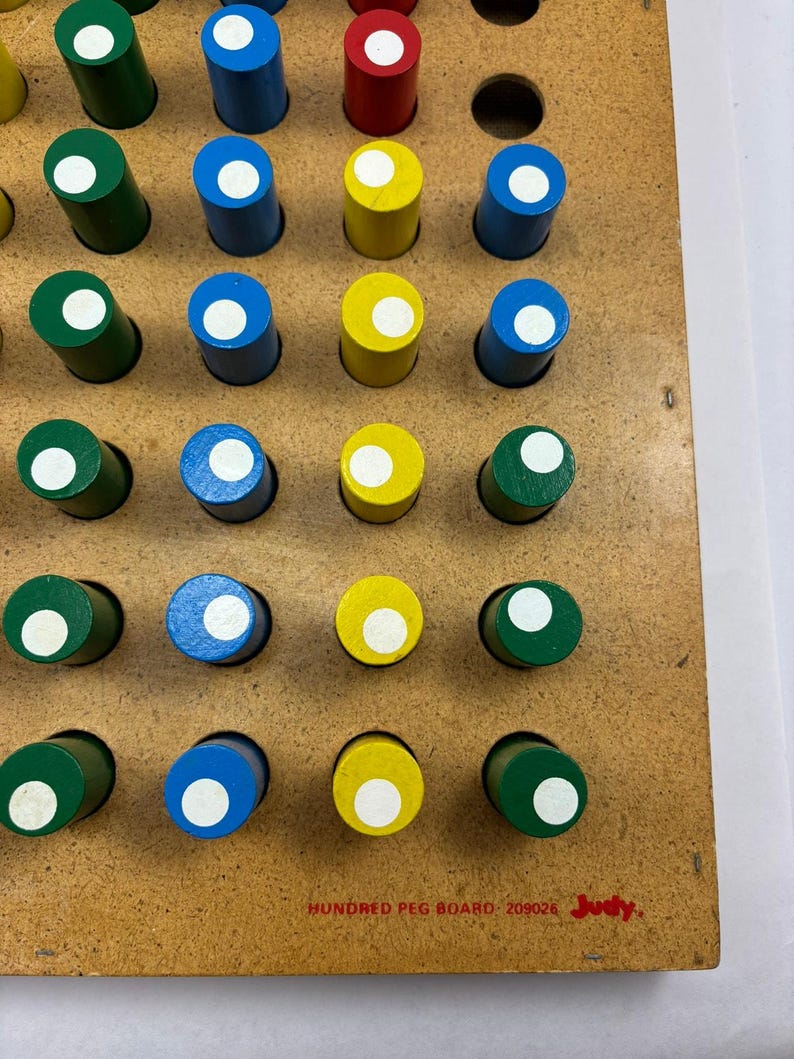 Vintage 1940s Judy Company Mathematics Hundred 100 Peg Board Teaching ...