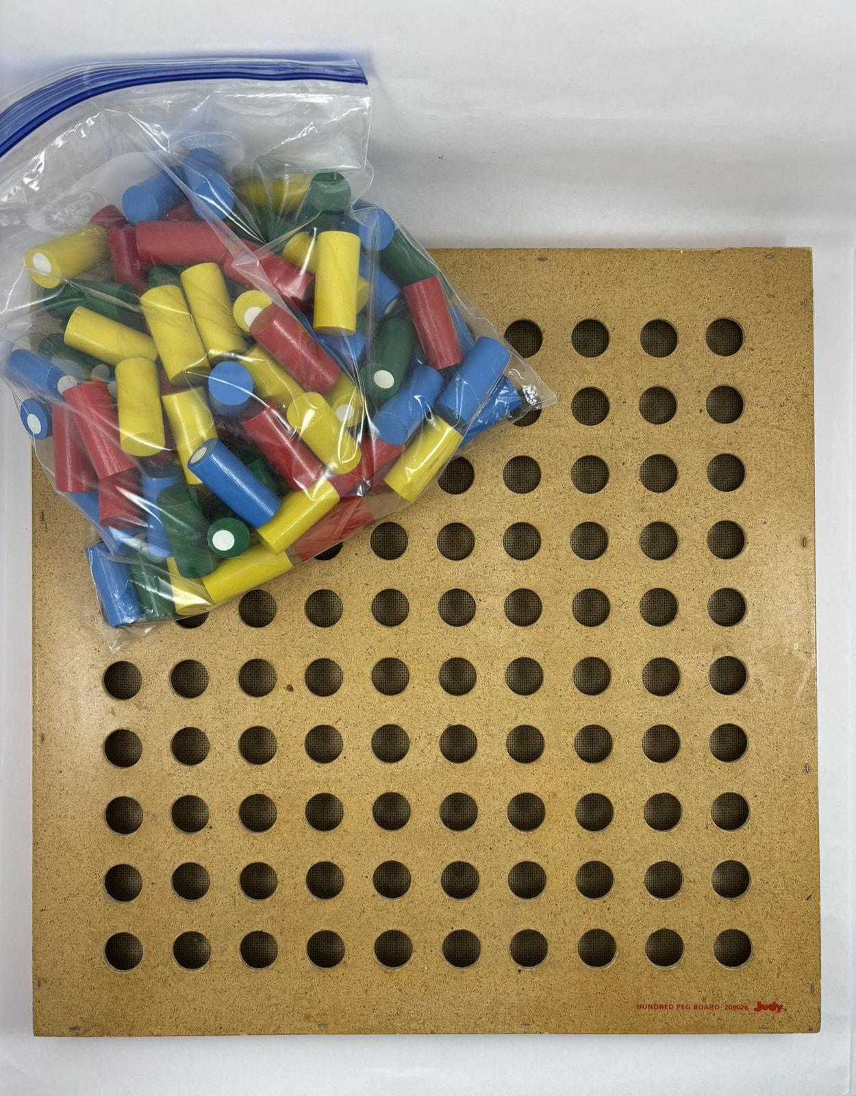 Vintage 1940s Judy Company Mathematics Hundred 100 Peg Board Teaching ...