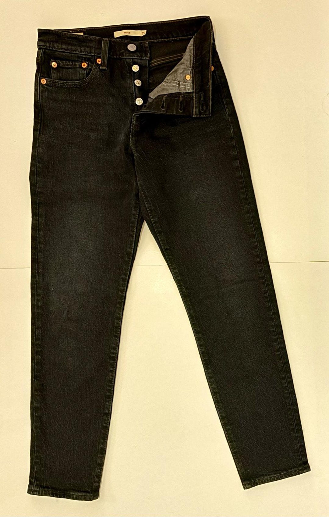 Women's Levi's High Rise Wedgie Straight Ankle Jeans Black Wash 25 ...