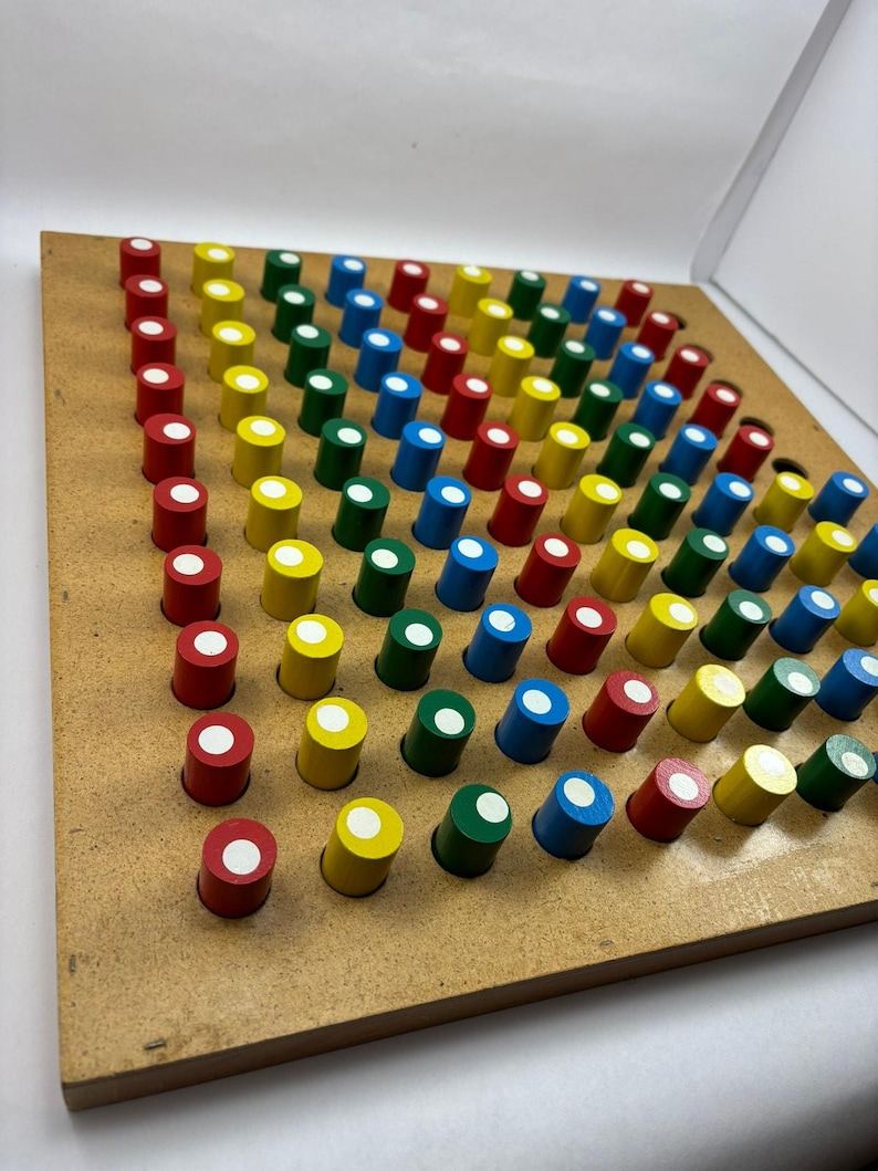 Vintage 1940s Judy Company Mathematics Hundred 100 Peg Board Teaching ...